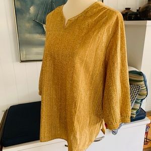 Vintage | Tops | Vintage Gold Metallic Tunic | Poshmark